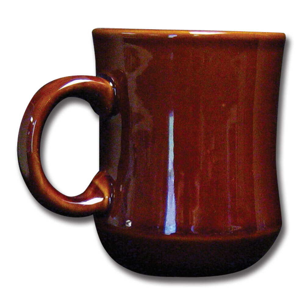 CAC PM-7-C Brown Bell Shaped 7 oz. China Coffee Mug - 12 / Pack