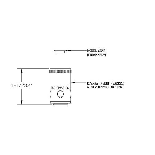 T&S 009614-40 Removable Insert and Seal for Cold Left to Close Faucet ...