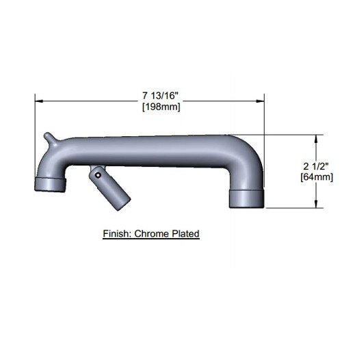 T&S 016844-40 Polished Chrome Spout Assembly with Bottom Support Clevis ...