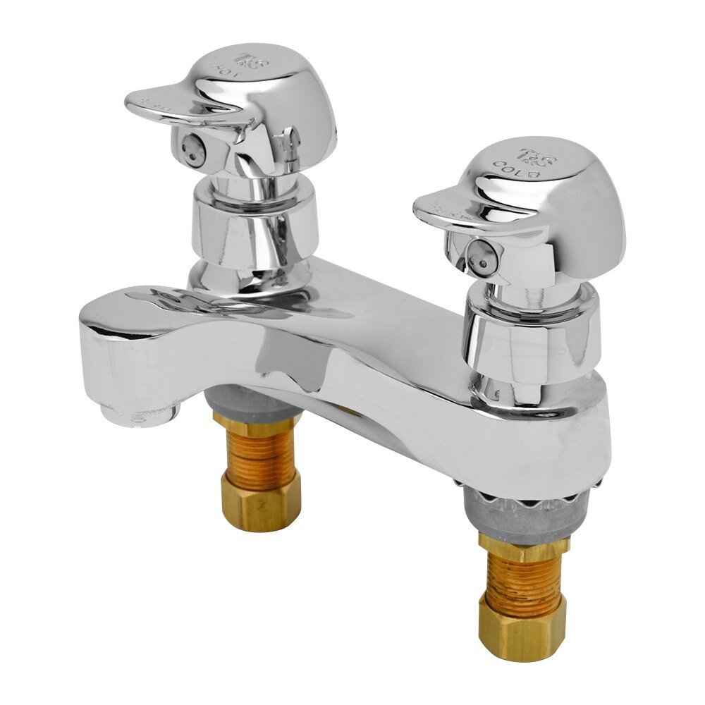 T&S B-0831-02-PA 0.5 GPM Deck Mount Centerset Metering Faucet with 4 ...