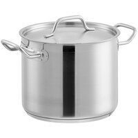 Vigor 32 Qt. Heavy-Duty Stainless Steel Aluminum-Clad Stock Pot with Cover