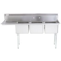 3 Compartment Sink | Restaurant Triple Sink Commercial