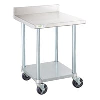 24" x 24" Stainless Steel Commercial Work Table w/ Galvanized Legs and ...