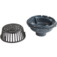 Zurn Z100-4NH 15" Cast Iron Roof Drain with Low Silhouette Poly Dome ...