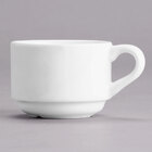 Tuxton ASU-083 San Marino AlumaTux Pearl White (European White) 7 oz. China Stackable Cup - 36/Case