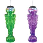 28 oz. Green Alien Bottle with Lid and Straw - 36/Case