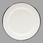 Tablecraft 80012 Enamelware 16 1/8" x 11 1/2" Black and White Rolled ...
