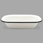 Tablecraft 80018 Enamelware 8" Black and White Plate
