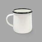 Tablecraft 80018 Enamelware 8" Black and White Plate