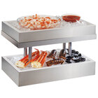 Cal-Mil 4120 Metal 2-Tier Angled Ice Housing Display Riser - 26 1/8" x ...
