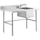 Regency 30" x 72" 16 Gauge Stainless Steel Work Table with Right Sink ...