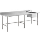 Regency 30" x 72" 16 Gauge Stainless Steel Work Table with Right Sink ...