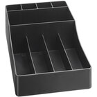Choice Black 6-Section Countertop Cup, Lid, and Coffee Condiment Organizer
