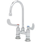T&S B-2859 Deck Mount Faucet with 8" Centers, 4" Wrist Action Handles ...