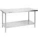 30" x 60" Stainless Steel Work Table (18-gauge, Undershelf)