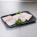Genpak 1002S (#2S) Foam Meat Tray Black 8 1/4" x 5 3/4" x 1/2" - 500/Case