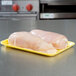 Genpak 1002S (#2S) Foam Meat Tray Yellow 8 1/4" x 5 3/4" x 1/2" - 500/Case