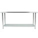 18 Gauge Economy 24" x 72" 430 Stainless Steel Work Table with Undershelf