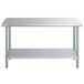 30" x 60" Stainless Steel Work Table (18-gauge, Undershelf)