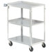 Vollrath 97126 Stainless Steel 3 Shelf Utility Cart - 30 7/8" x 17 3/4 ...