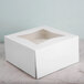 8" x 8" x 4" White Window Cake / Bakery Box - 10/Pack