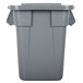Rubbermaid BRUTE 40 Gallon Square Gray Trash Can and Lid