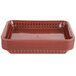 Choice 12" x 8 1/2" x 1 1/2" Brown Rectangular Plastic Fast Food Basket ...