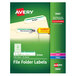 Avery 5866 TrueBlock 2/3" x 3 7/16" Green File Folder Labels - 1500/Box