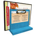 Menu Solutions WDMHS 3" x 7" Sky Blue Wood Tabletop Menu Caddy with Clip
