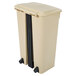 Lavex Janitorial 92 Qt. / 23 Gallon Beige Rectangular Step-On Trash Can
