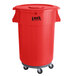 Lavex Janitorial 44 Gallon Red Round Commercial Trash Can with Lid and ...