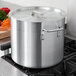 Choice 32 Qt. Standard Weight Aluminum Stock Pot with Cover
