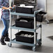 Choice Gray Utility / Bussing Cart with Three Shelves - 32" x 16"