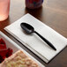 Choice Individually Wrapped Medium Weight Black Plastic Teaspoon - 1000 ...