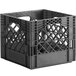 Grey 16 Qt. Customizable Square Milk Crate - 13" x 13" x 11"