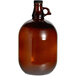 Acopa 128 oz. Amber Growlers with Caps - 4/Case