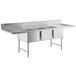 Regency 112" 16-Gauge Stainless Steel Three Compartment Commercial Sink ...