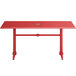 Lancaster Table & Seating 32" x 60" Red Powder-Coated Aluminum Dining ...