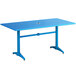 Lancaster Table & Seating 32" x 60" Blue Powder-Coated Aluminum Dining ...