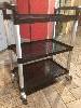 Choice 32" x 16" x 38" Black 3 Shelf Utility / Bus Cart