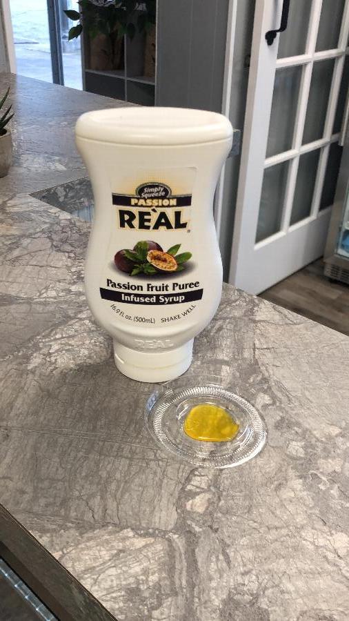 Real 16.9 fl. oz. Passion Fruit Puree Infused Syrup