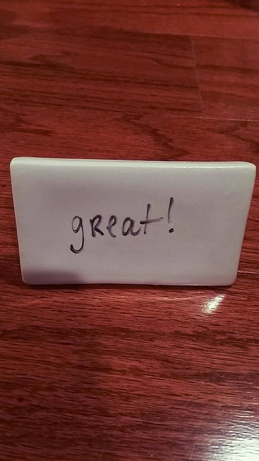 American Metalcraft CMP425 3 3/4" x 2 1/2" Rectangular Ceramic Card Sign