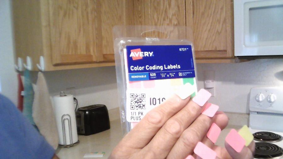 Avery 06721 1/2" x 3/4" Assorted Neon Color Write-On Color-Coding ...