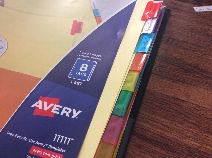 Avery 11111 Big Tab Buff Paper 8-Tab Multi-Color Insertable Dividers