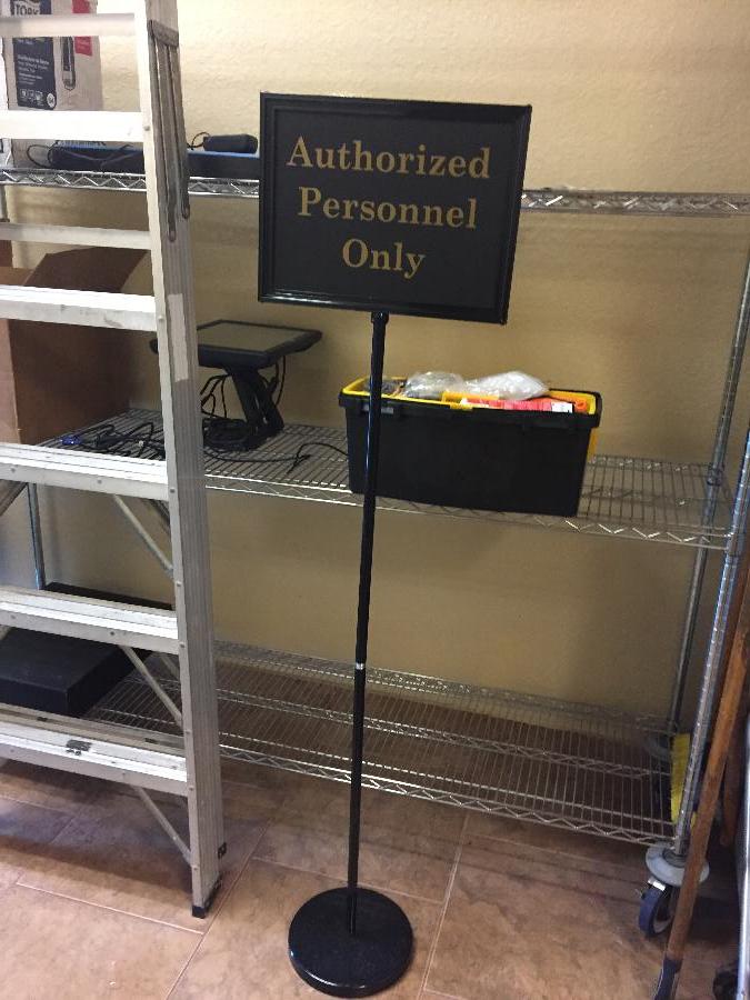 Black 60" Changeable Hostess / Teller Sign with 15 Messages