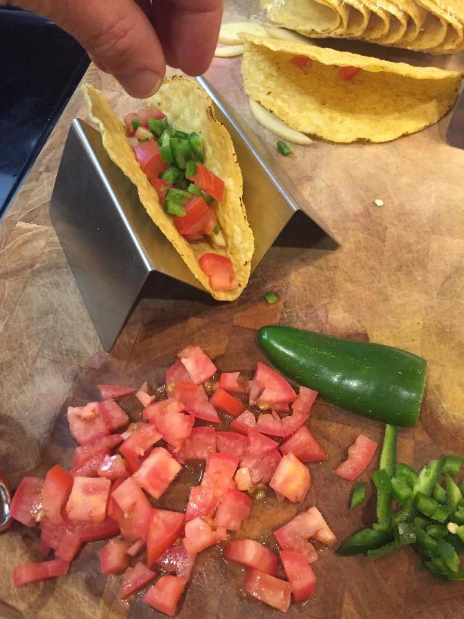 Choice Stainless Steel Taco Holder with 1 or 2 Compartments - 4" x 4" x 2"