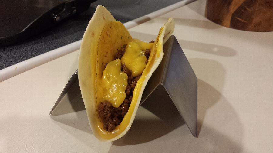 Choice Stainless Steel Taco Holder with 1 or 2 Compartments - 4" x 4" x 2"