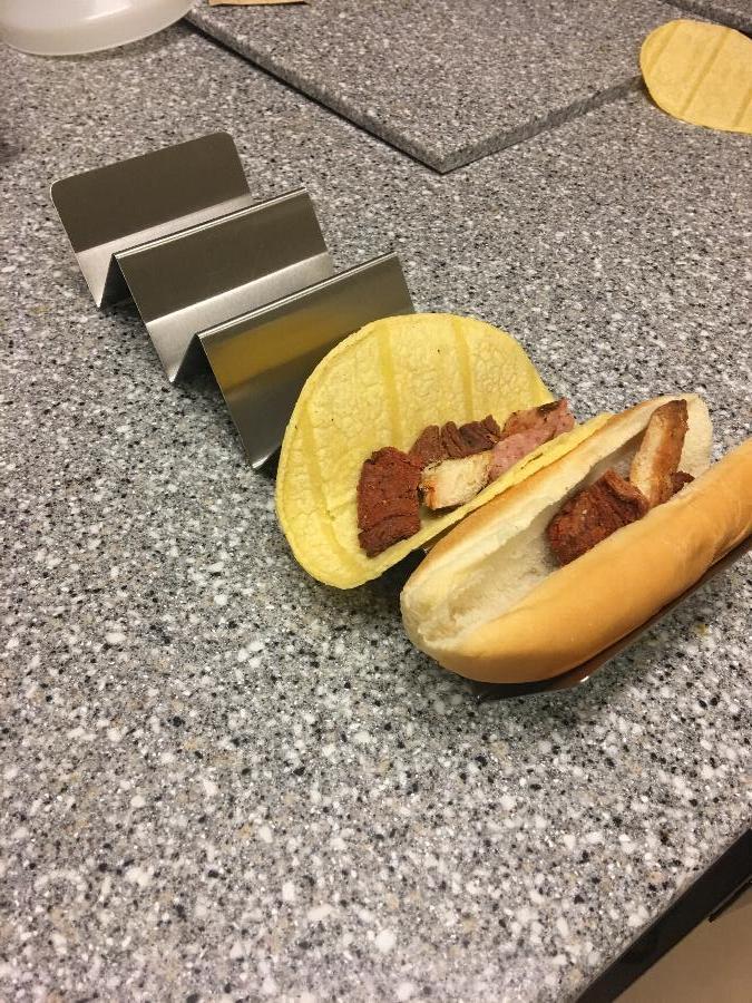 Choice Stainless Steel Taco Holder with 4 or 5 Compartments - 13 1/4" x ...