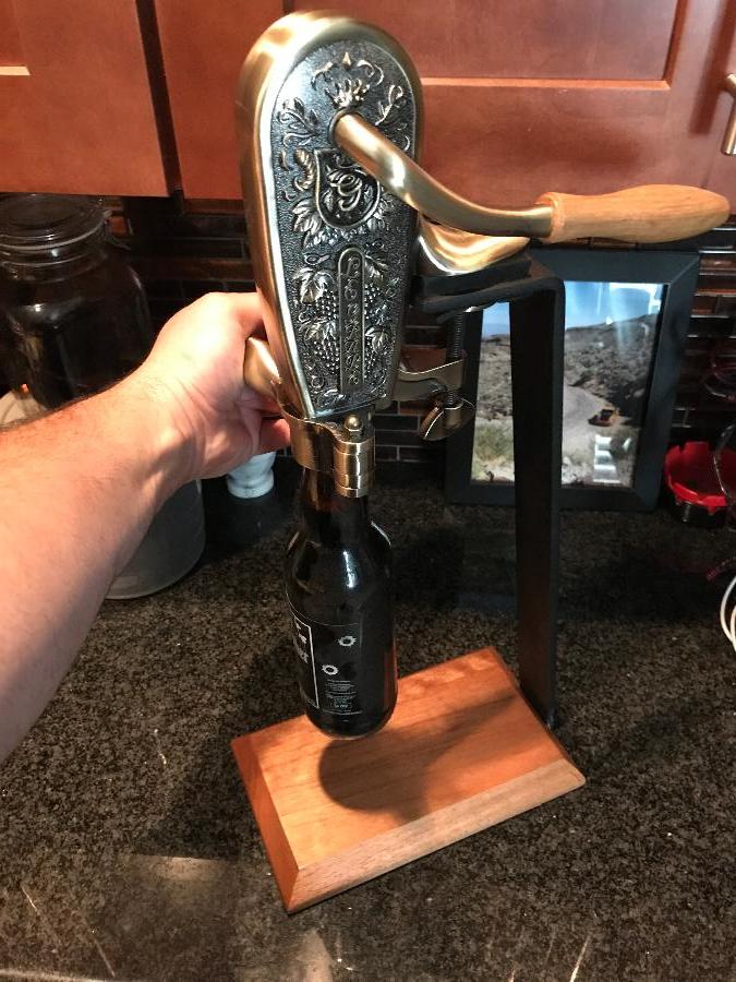 Franmara 4085SET Le Grape Brass-Plated Counter Mount Wine Bottle Opener ...