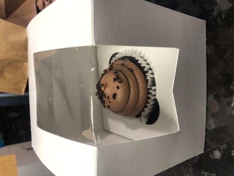 4 1/2" x 4 1/2" x 4 1/2" White Jumbo Window Cupcake / Muffin Box with 1 ...